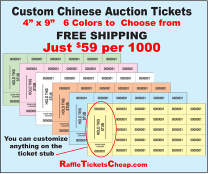 How to order Customized Chinese Auction Tickets | RaffleTicketsCheap.com