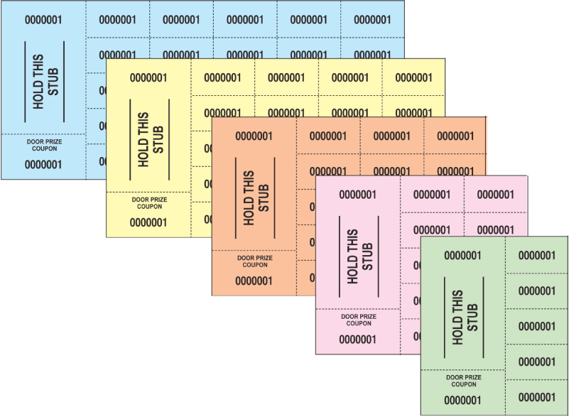 Chinese Auction Tickets 5 to 25 Bid numbers per sheet ...